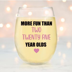 Laguna Design Co. More Fun than two 30 Year Olds Wine Glass 21 Oz 60th Birthday wine glass 60th birthday gift Black and Pink