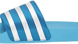 adidas Originals Women's Adilette Slides Sandal, Sky Rush/White/Blue Rush, 6