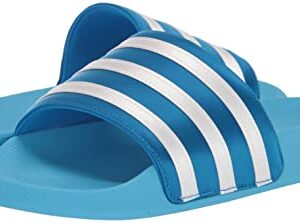 adidas Originals Women's Adilette Slides Sandal, Sky Rush/White/Blue Rush, 6