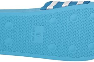 adidas Originals Women's Adilette Slides Sandal, Sky Rush/White/Blue Rush, 6