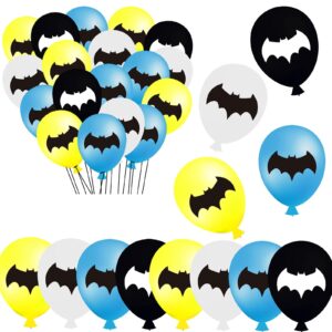 50PCS Bat Latex Balloons - Superhero Batman Birthday Hero Baby Shower Party Decorations Supplies Favors Bat Decor Balloon