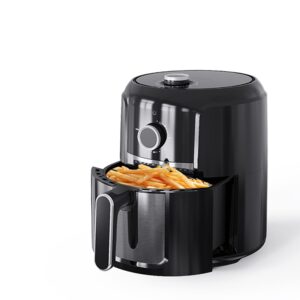 besile 4.0qt air fryer oilless cooker with temperature and time control, 75 recipes auto shut off feature, 1-year warranty, 1300w (black)