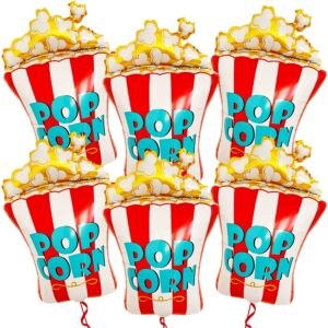 katchon, giant popcorn balloons set - 30 inch, pack of 6 | popcorn decorations, movie night decorations | carnival balloons for popcorn party decorations | movie balloons, movie party decorations