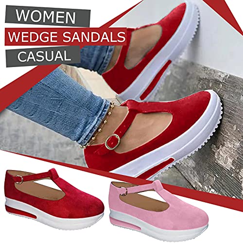 Sandals for Women Casual Summer,2021 Platform Closed Toe Sandals Ankle Buckle Strap Athletic Outdoor Hiking Sandals