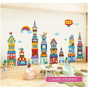 Kids Room Decor Cartoon Cute Wall Stickers House Nursery Playroom Decoration Sticker for Living Room Kindergarten Room, Children self-Adhesion Wall Stickers(6pcs) Large Size Baby Rooms Wall Decal