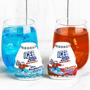 ICEE Zero Calorie Cherry, Blue Raspberry, Orange and Mango Liquid Water Enhancer Drink Mix, Natural Flavor Drops, Sugar Free, 1.62 Fl Oz Concentrate (48 ml) - 4 Ultimate Variety Pack