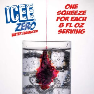 ICEE Zero Calorie Cherry, Blue Raspberry, Orange and Mango Liquid Water Enhancer Drink Mix, Natural Flavor Drops, Sugar Free, 1.62 Fl Oz Concentrate (48 ml) - 4 Ultimate Variety Pack