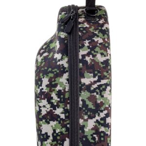 Thorza 6 Hat Travel Case for Baseball Caps, Trucker, and Flat Brim Hats - Hard Side Storage and Protection Case - Dust Proof Carrier with Carry Handle and Shoulder Strap - Camouflage