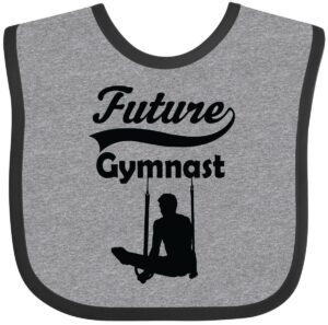 inktastic future gymnast baby boy baby bib heather and black 3fb05