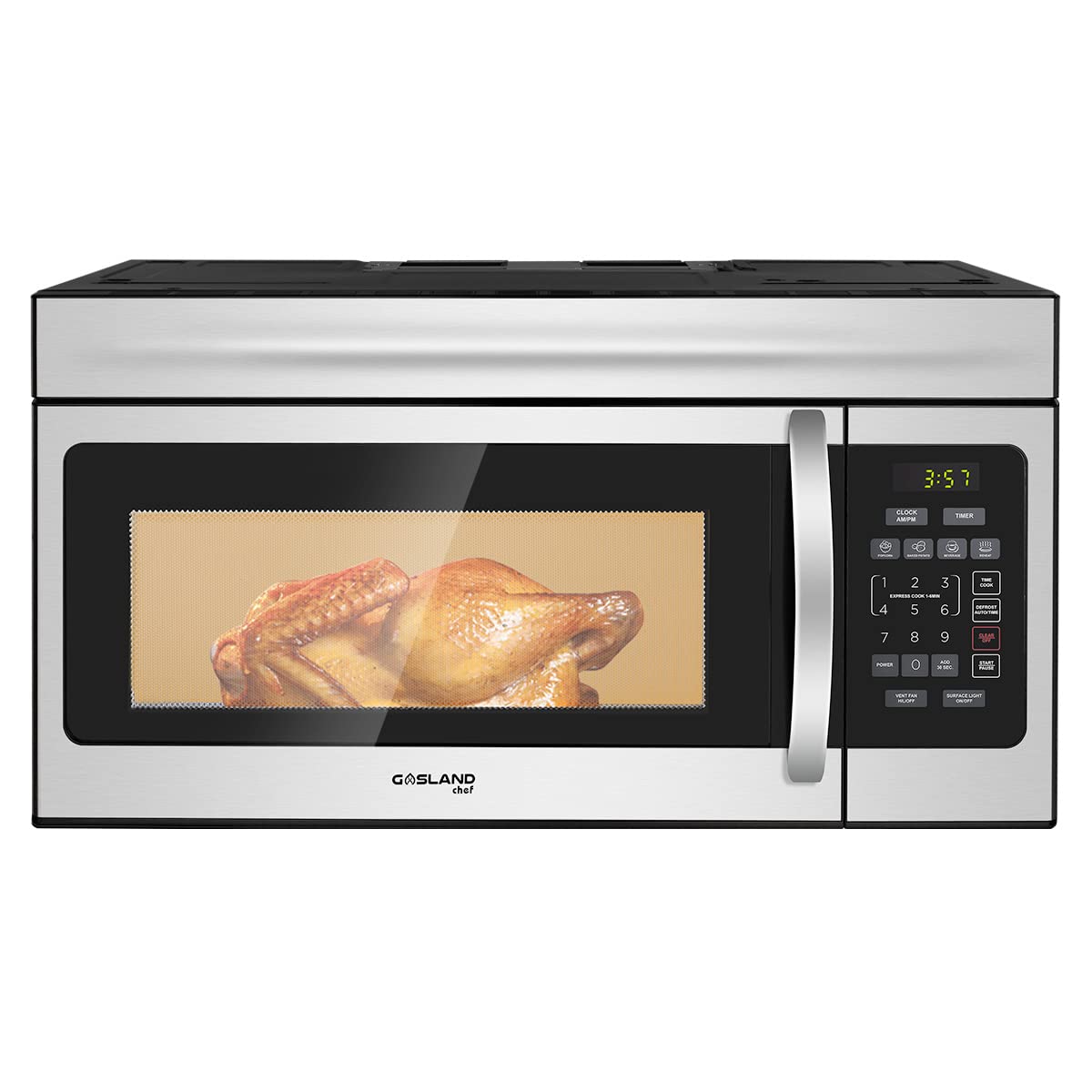 30 Inch Over-the-Range Microwave Oven, GASLAND Chef OTR1603S Over The Stove Microwave Oven with 1.6 Cu. Ft. Capacity, 1000 Watts, 300 CFM in Stainless Steel, 13" Glass Turntable, 120V, Easy Clean