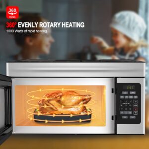 30 Inch Over-the-Range Microwave Oven, GASLAND Chef OTR1603S Over The Stove Microwave Oven with 1.6 Cu. Ft. Capacity, 1000 Watts, 300 CFM in Stainless Steel, 13" Glass Turntable, 120V, Easy Clean