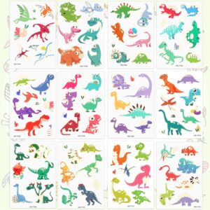 GLOW IN THE DARK: Easy to use: Choose your favorite dinosaur, tear it off, wet the fake tattoo with water, wait 20-30 seconds, and finally gently tear off the white surface. You will get a glowing