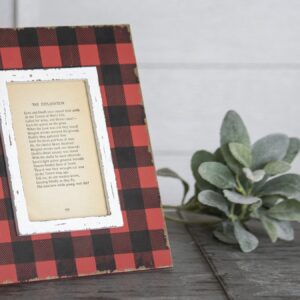 Foreside Home & Garden Red Buffalo Plaid 4x6 Inch Wood Decorative Picture Frame