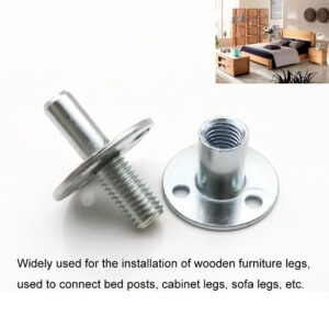 lasenersm 1 Piece Cold Rolled Steel M12 Bed Post Connector Bed Column Bedpost Connector Screw-in T-Nut Bedpost Connector Screw Butt Nut for Furniture Hardware Fittings