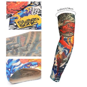 Aresvns Tattoo Sleeves Cover 20PCS,Temporary Tattoo Arm Sunscreen Sleeves Unisex Stretchable Cosplay Accessories