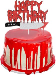 halloween horror birthday cake topper red glitter horror killer vampire zombie cake topper have a killer birthday cake topper for halloween zombie vampire bloody birthday party cake supplies