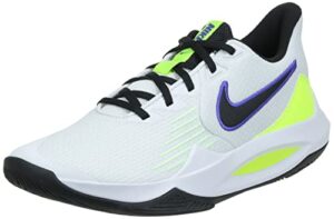 nike precision 5, white/black-barely volt-volt, 9