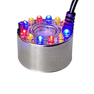 Halloween Mist Maker,Halloween Lights fog Machine Ultrasonic Mist Water Pond Fogger 12 LED Red Yellow and Blue Light Flashes for Halloween Party Decorations and Rockery Fishtank Vase Birdbath Deco