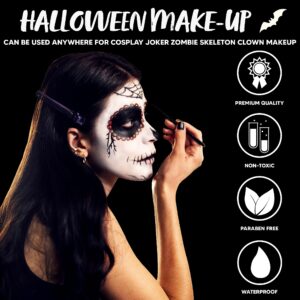 Spooktacular Creations 16 Pcs Halloween Family Makeup Kit Face Body Paint with Liquid Blood Gel, Fake Blood and More Easy On & Easy Off Makeup Set for Cosplay Halloween Party Supplies