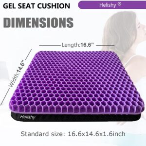 Gel Seat Cushion, Egg Seat Cushion for Tailbone, Back, Sciatica Pain Relief - Gel Enhanced Seat Cushion Chair Pads with Non-Slip Cover for Office Home Chair Car Seat Wheelchair (Standard, Violet)