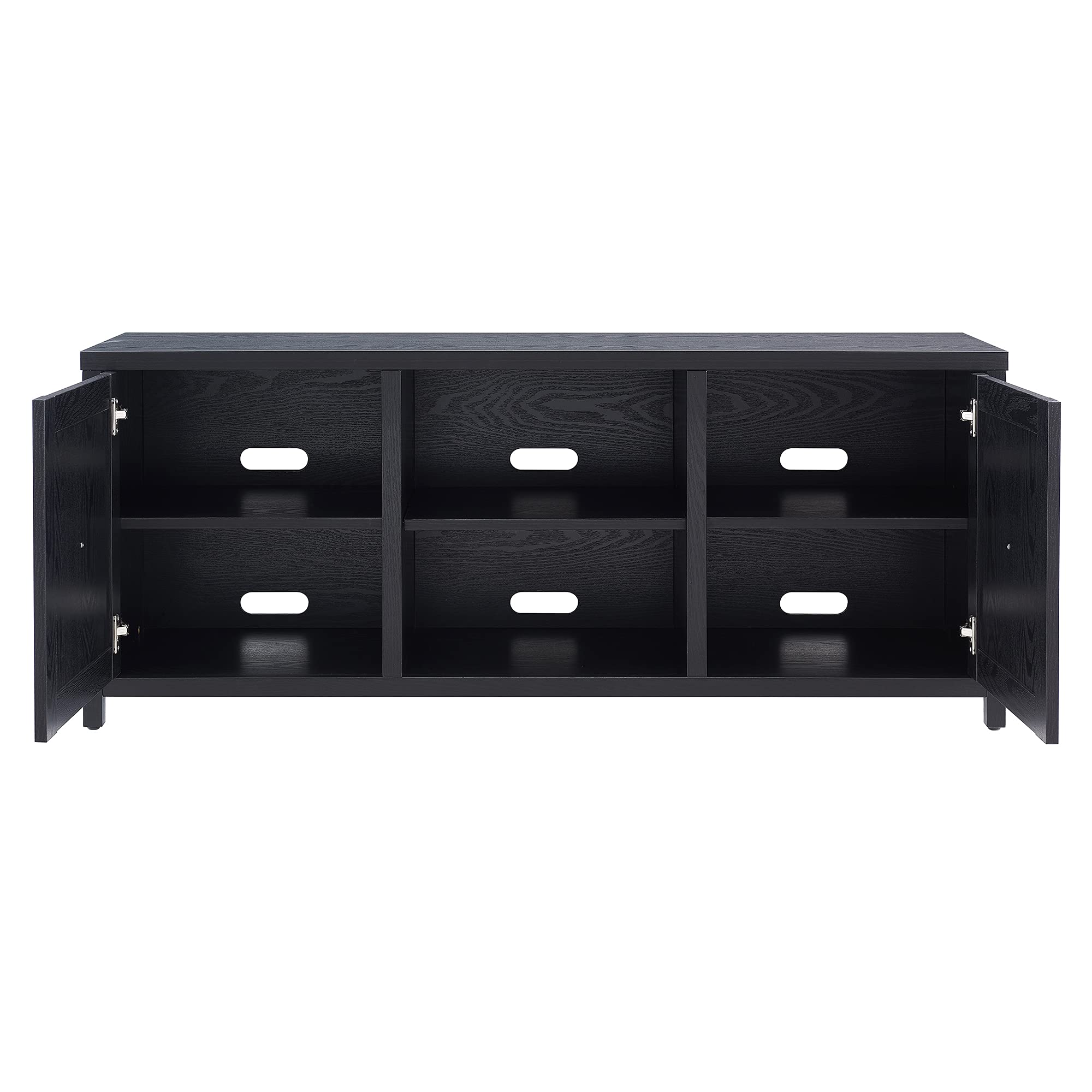 Henn&Hart Rectangular TV Stand for TV's up to 65" in Black, Electric Fireplace TV Stands for the Living Room