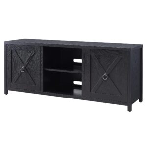 Henn&Hart Rectangular TV Stand for TV's up to 65" in Black, Electric Fireplace TV Stands for the Living Room