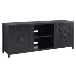 Henn&Hart Rectangular TV Stand for TV's up to 65" in Black, Electric Fireplace TV Stands for the Living Room