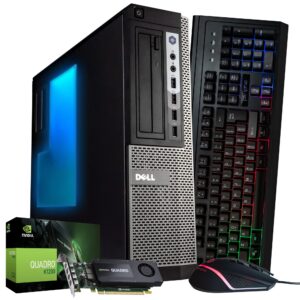 dell workstation computer desktop pc, built for editing and design, nvidia quadro k1200 4gb, intel core i5, 500gb ssd + 4tb hdd storage, 32gb ram, wifi, bluetooth, windows 10, ished (renewed)