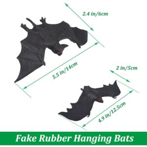 12pcs Halloween Bats,Rubber Simulation Hanging Vampire Bats,Plastic Simulation Bats for Halloween Decoration and Party Supplies