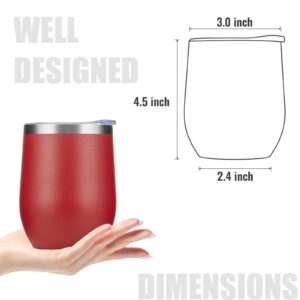 TDYDDYU 6pack 12 OZ Stainless Steel Wine Tumbler with Lid,Wine Glass Tumbler Double Wall Vacuum Insulated Travel Tumbler Cup for Coffee, Wine, Cocktails, Ice Cream… (Combination Color 6pack)