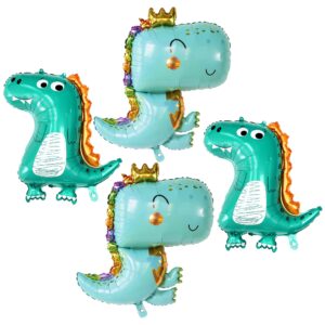 katchon, large baby dinosaur balloon - 35 inch, pack of 4 | dinosaur birthday party supplies | dino balloons, baby dinosaur party decorations | girl dinosaur balloons, dinosaur baby shower decorations