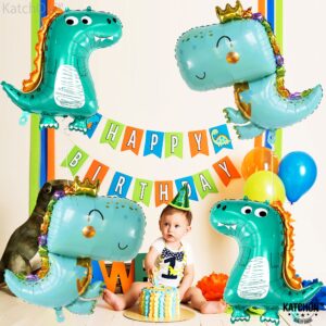 KatchOn, Large Baby Dinosaur Balloon - 35 Inch, Pack of 4 | Dinosaur Birthday Party Supplies | Dino Balloons, Baby Dinosaur Party Decorations | Girl Dinosaur Balloons, Dinosaur Baby Shower Decorations