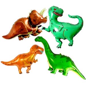 katchon giant dinosaur balloons set - 51 inch, 4 count, multi-occasion decor