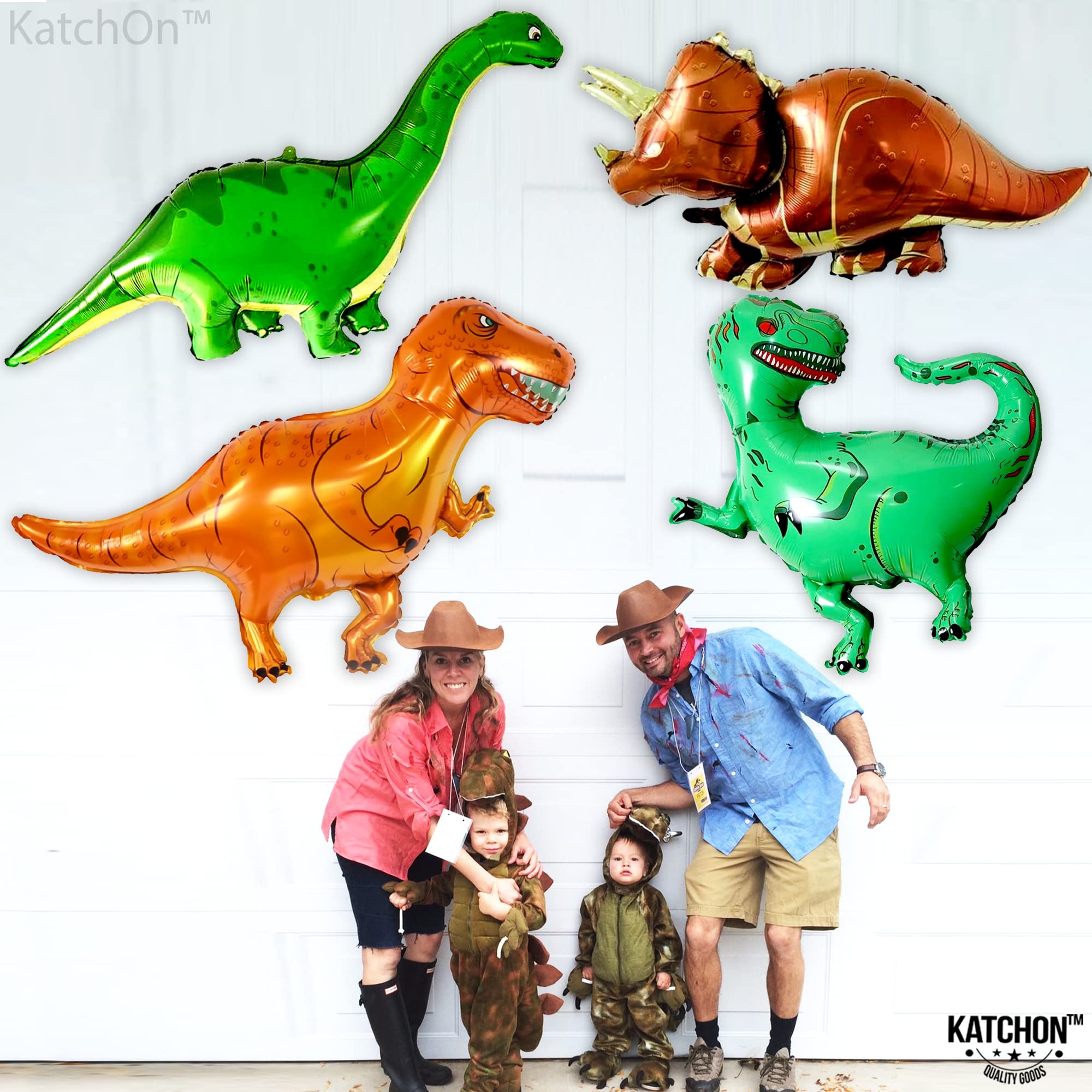 KatchOn Giant Dinosaur Balloons Set - 51 Inch, 4 Count, Multi-Occasion Decor