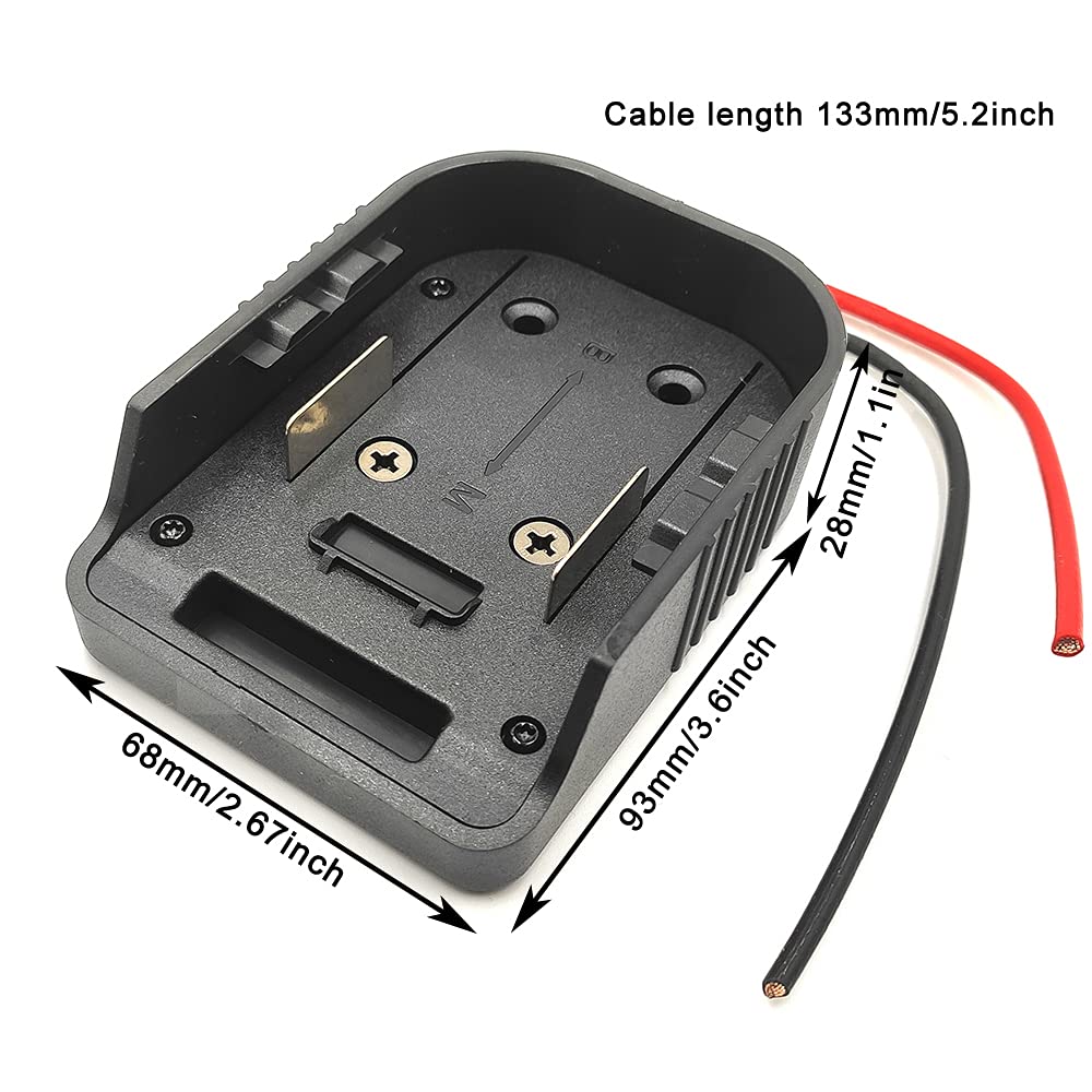 QINIZX Power Wheels Adaptor for Bosch/Makita 18V 14.4V Battery Power Mount Connector Adapter Dock Holder with 12 awg Wires DIY Power Tools RC Toys Robotics