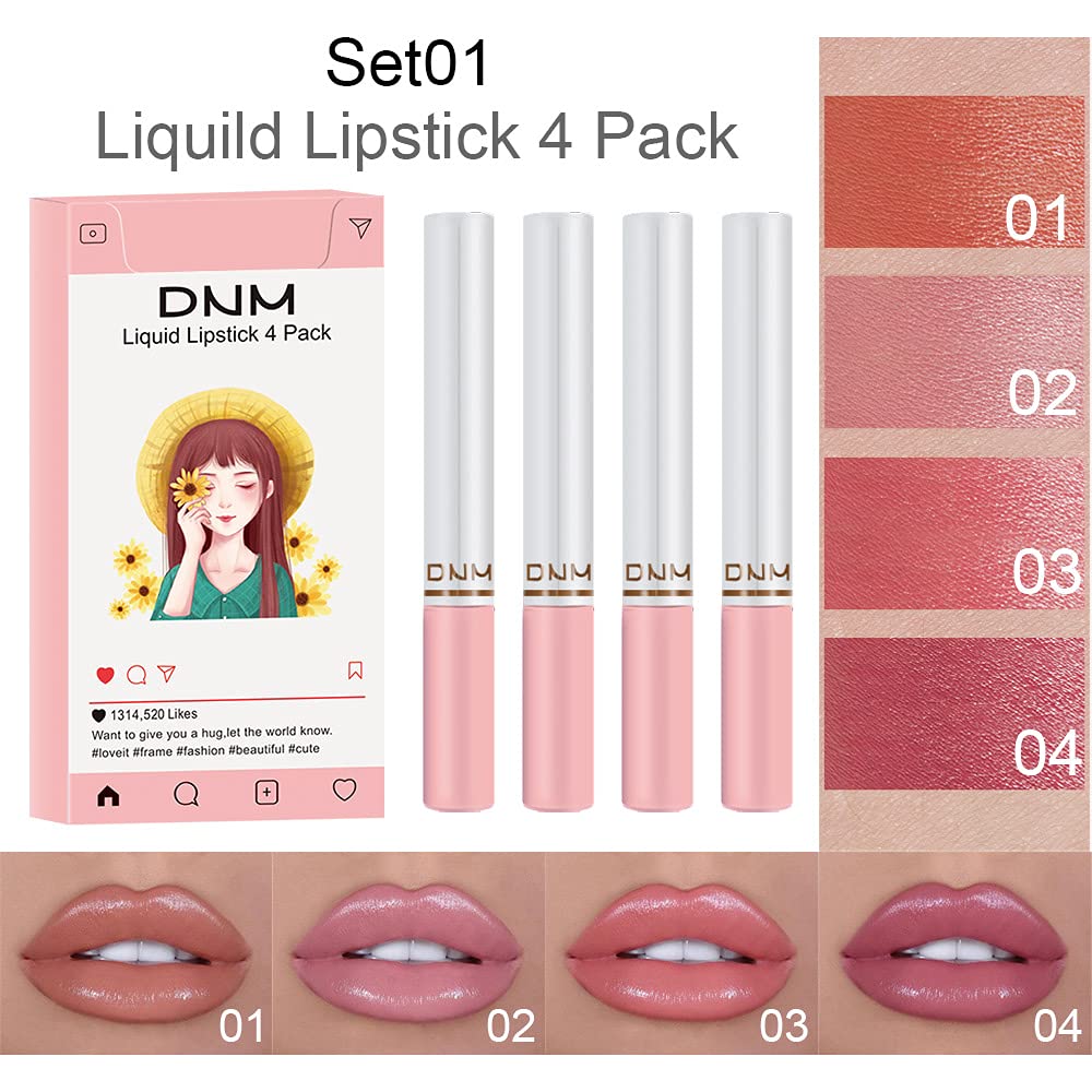 16Pcs Mini Matte Waterproof Liquid Cigarette Lipstick Set Kit, 16 Colors Litte Smoke Tube Red Matte Matt Velvet Lipstick Lip Gloss Stain Set for Women Girls Long Lasting 24 Matt Liquid Lipstick+Set