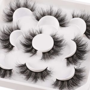 jimire flare mink lashes fluffy wispy false lashes pack fluttery 10d multi-dimensional volume false eyelashes 5 pairs