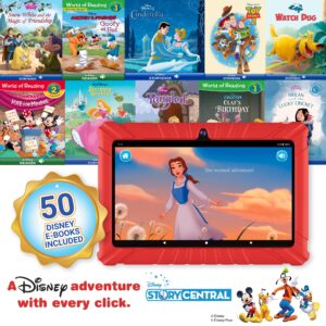 Contixo Kids Tablet V8, 7-inch HD, Ages 3-7, Toddler Tablet with Camera, Parental Control - Android 11, 16GB, WiFi, Learning Tablet for Children, 50+ Disney Storybooks Apps and Kid-Proof Case, Red