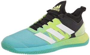 adidas women's adizero ubersonic 4 clay tennis shoe, black/white/pulse lime, 8.5