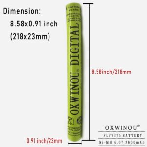 77375 Battery Compatible with STREAMLIGHT FLASHLIGHTS 77175 9926J SL20LP SL20L SL20XP-LED 6V 2600mAh NiMH OXWINOU Battery Stick (1-Pack)