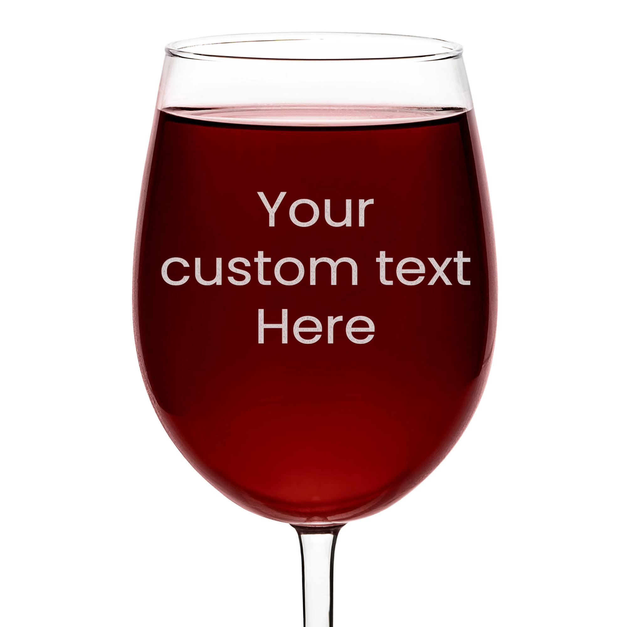 Lifetime Creations Create Your Own Engraved Personalized Wine Glass 19 oz - Stemmed Wine Glass with Your Text, Dishwasher Safe