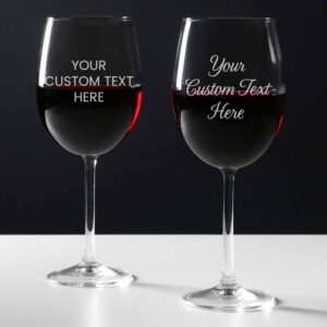 Lifetime Creations Create Your Own Engraved Personalized Wine Glass 19 oz - Stemmed Wine Glass with Your Text, Dishwasher Safe