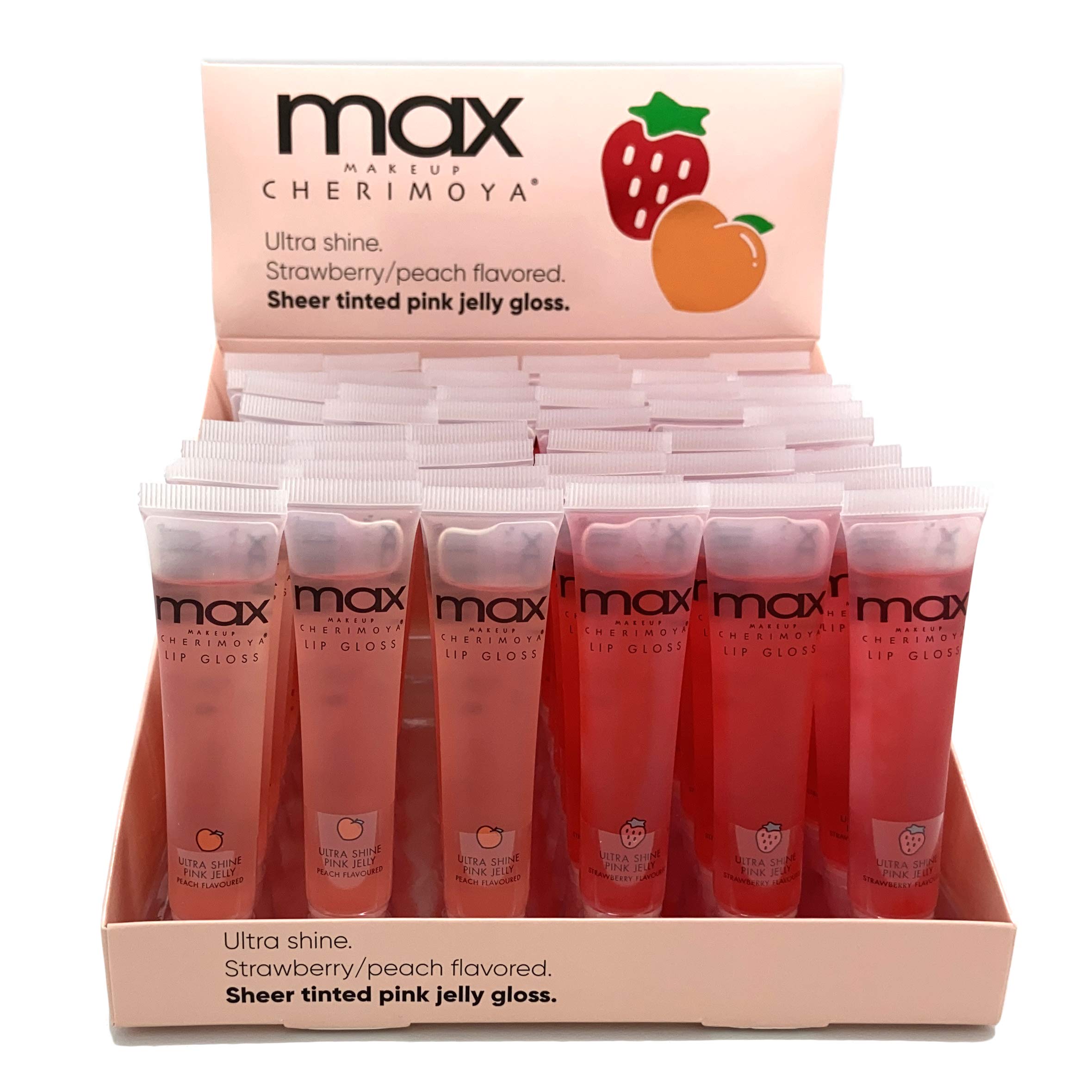 Max Makeup Cherimoya Clear Lip Polish bulk (ClearPeachStrawberry)