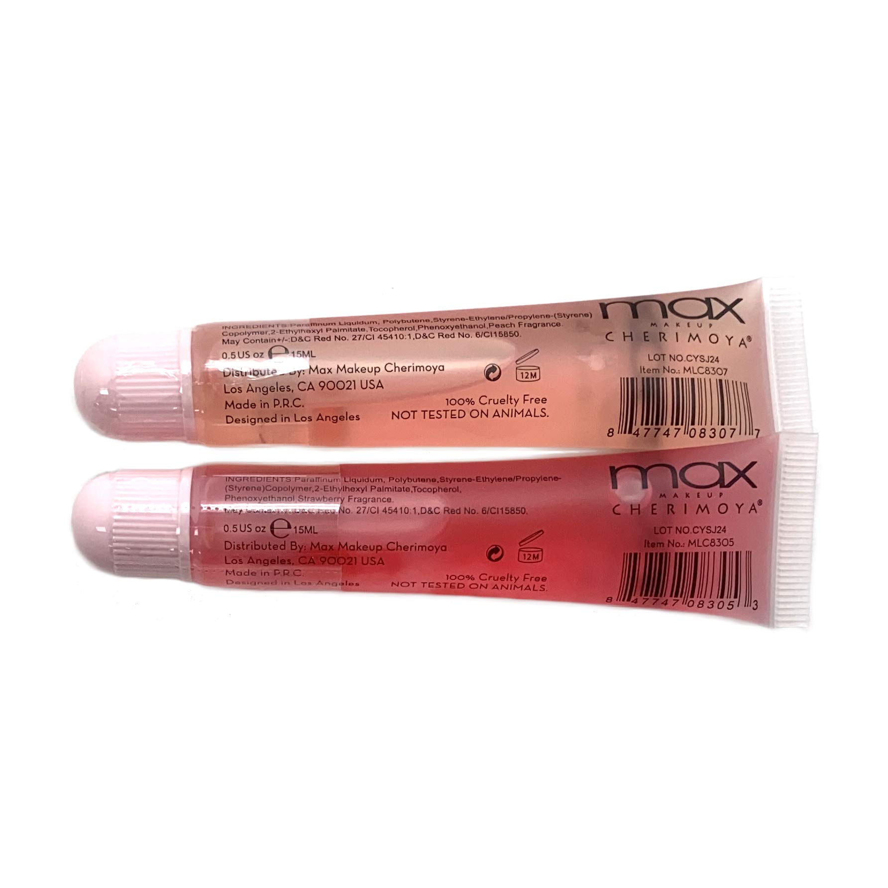 Max Makeup Cherimoya Clear Lip Polish bulk (ClearPeachStrawberry)