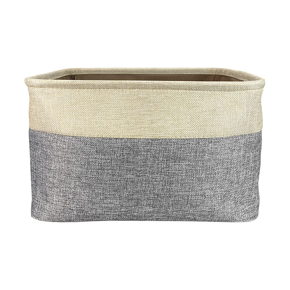 MALIHONG Personalized Foldable Storage Basket with Lovely Dog Mastiff Collapsible Sturdy Fabric Bone Pet Toys Storage Bin Cube with Handles for Organizing Shelf Home Closet, Grey and White