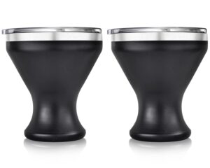 jillmo martini glasses, insulated margarita glasses, set of 2, black