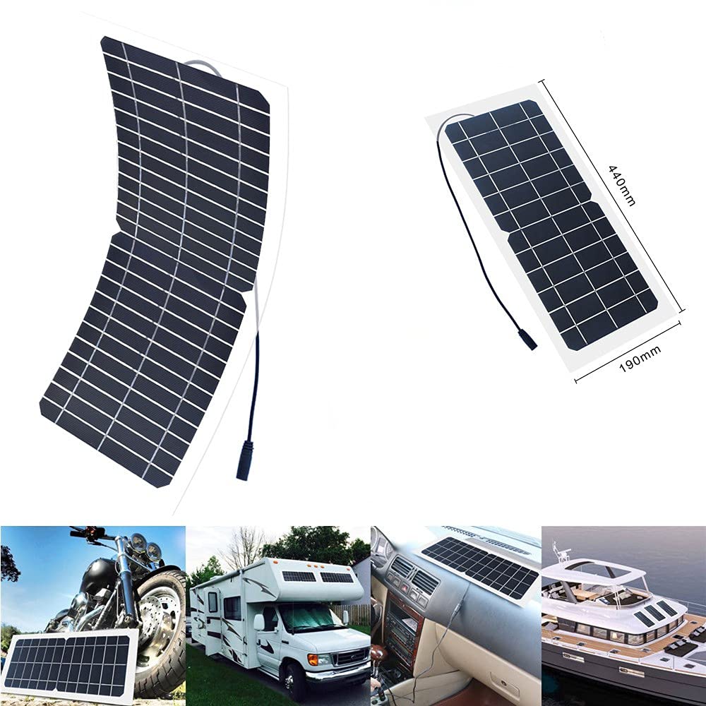 Socentralar Flexible Solar Panel Kit 12v/10w, Photovoltaic PV Module Charger with Controller USB and DC Alligator Clip Cable Outdoor Camping Emergency Lighting