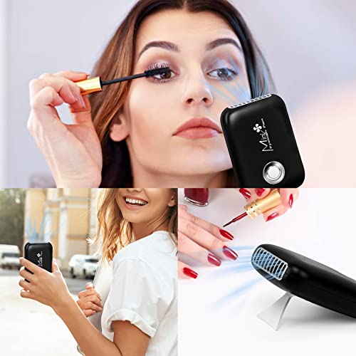 Buqikma Eyelash Fan Mini Lash Fan for Eyelash Extension Portable Lash Fan Dryer Handheld Rechargable USB Eyelash Fan with 3 Adjustable Speed Cooling Air Fan Eyelash Extension Application (Black)