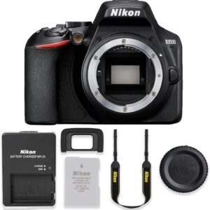 Nikon D3500 DSLR Body Only Camera Bundle + Accessory Kit Including Photo & Video Editing Software Package (Renewed)