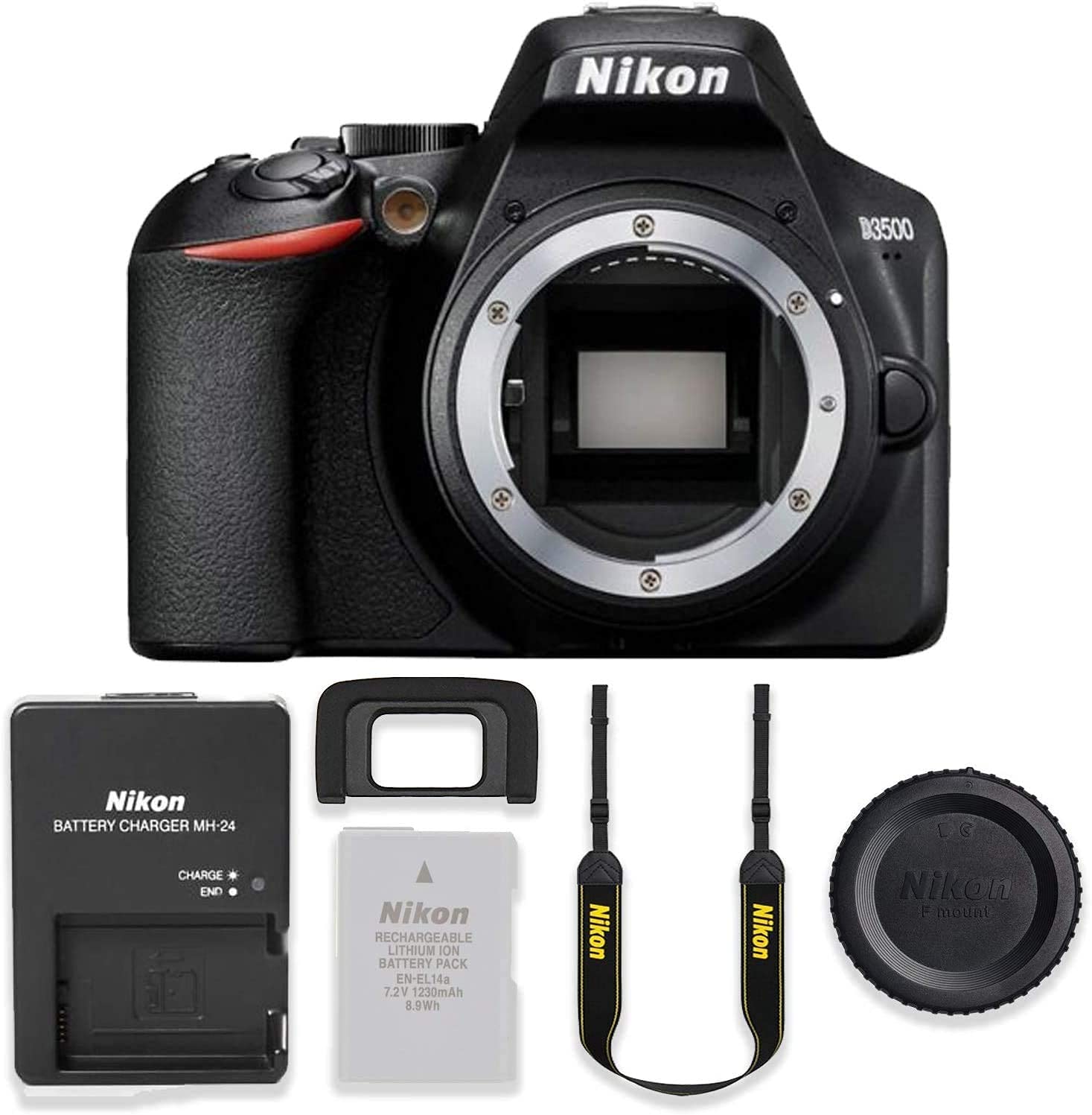 Nikon D3500 DSLR Body Only Camera Bundle + Accessory Kit Including Photo & Video Editing Software Package (Renewed)